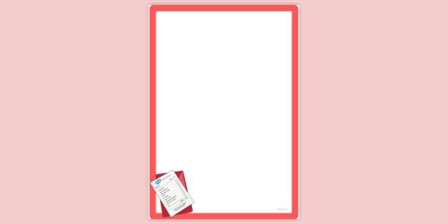 FREE! - Simple Blank Restaurant Bill Page Border | Twinkl