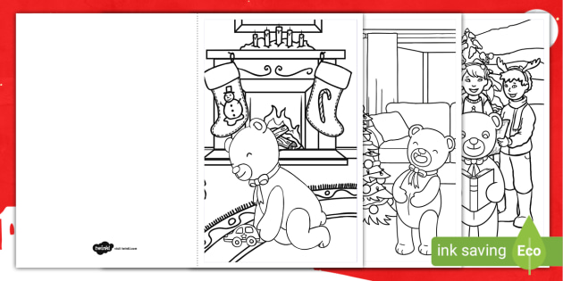FREE! - Christmas Teddy Bear Card Colouring Activity | Events