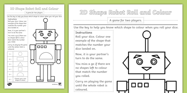 Robot Shapes Worksheets 99worksheets