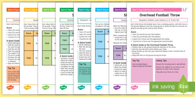 Sports Day Individual Events Guide (teacher made)