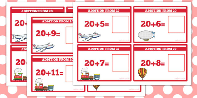 Addition from 20 Sum Cards (teacher made)