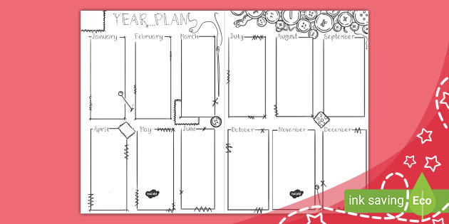 Craft-Themed Year Plan Bullet Journal Page