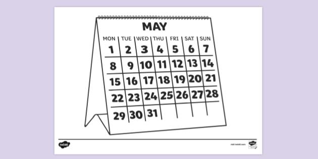 FREE! - Month of May Colouring Page Colouring | Colouring Sheets
