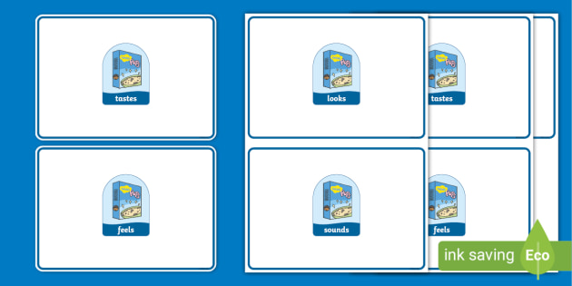 Five Senses Crispy Rice Cereal Cards (teacher made)