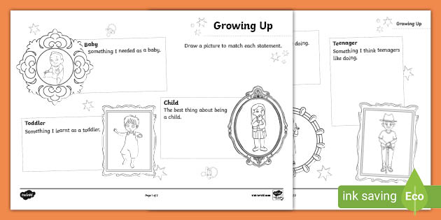 Growing Up Activity Sheet