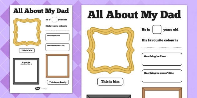 All About My Dad Poster - ESL Father's Day Resources