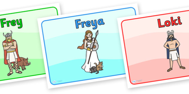 FREE! - Viking Gods Group Signs (teacher made)