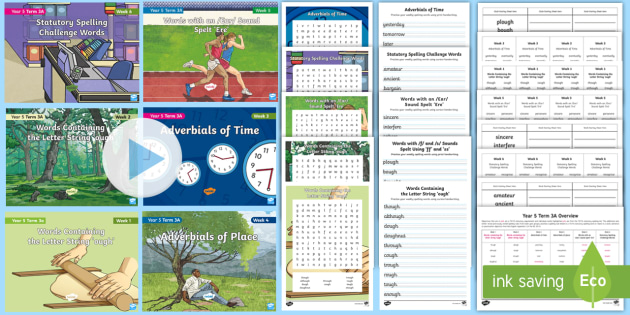 Year 5 Term 3A Bumper Spelling Pack (teacher made)