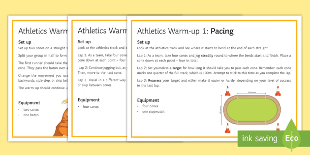 Athletics: Track Warm-up Cards (teacher made)