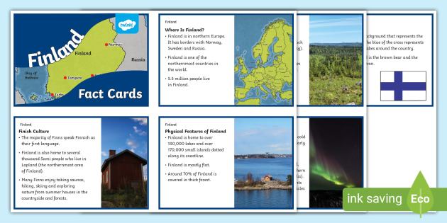 KS2 Finland Fact Cards (teacher made)