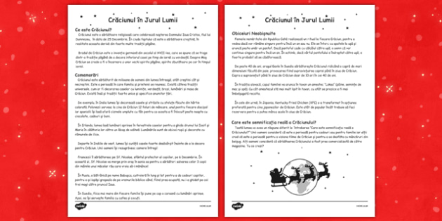 Crăciunul în jurul lumii - Fișă informativă