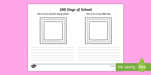 F-2 100 Days of School Then and Now Worksheet / Worksheet