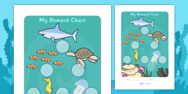 Under The Sea Sticker Reward Chart (30mm) - Under the sea, sea