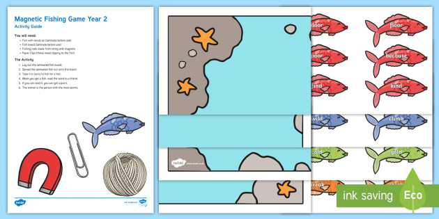 Year 2 Magnetic Fishing Common Exception Words Game