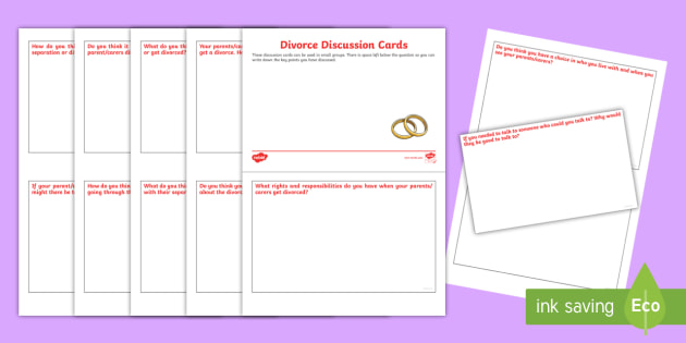 Divorce Discussion Cards (teacher made)