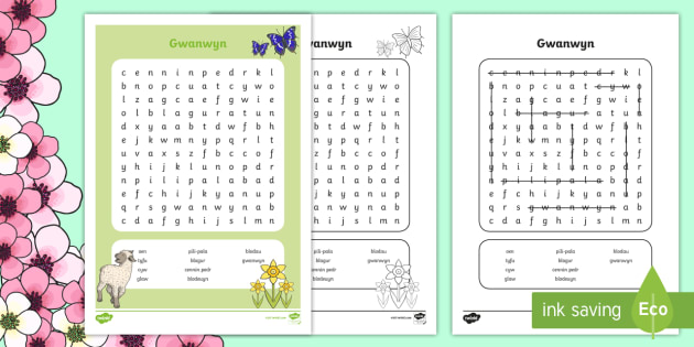 Spring in Welsh - Fun Word Search - Learning Resources