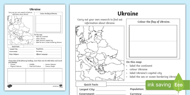 KS2 Ukraine Research Activity (teacher made)