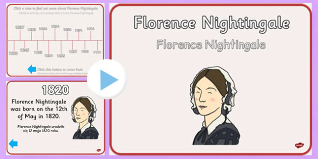 Florence Nightingale Timeline PowerPoint Polish Translation