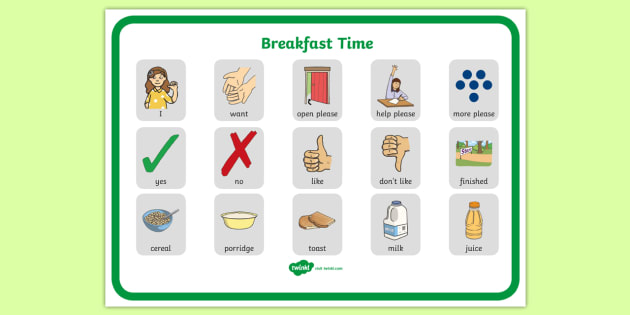 Breakfast Time Communication Board (teacher made)