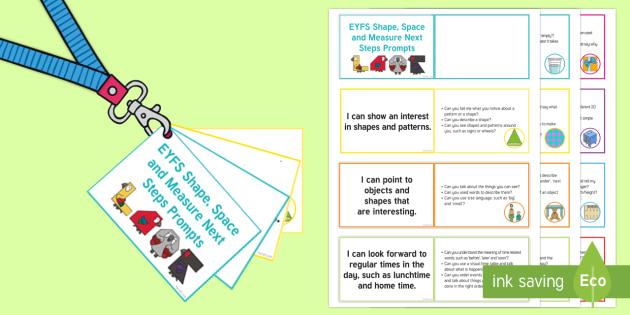 Lanyard-Sized EYFS Maths – Shape, Space and Measure Current Attainment and