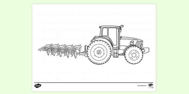 FREE! - Tractor and Plough Colouring Sheet | Colouring Sheets