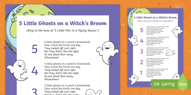 Halloween Song - 5 Little Ghosts on a Witch's Broom Halloween Song - 5 Little Ghosts on a Witch's Broom