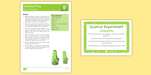 EYLF Jumping Frog Science Experiment Pack (teacher made)