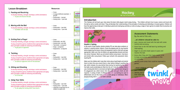 FREE! - Year 4 Hockey Planning - Hockey Scheme of Work - Twinkl PE