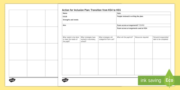 Transition Sheet to KS5 - KS4 Transition KS5 (teacher made)