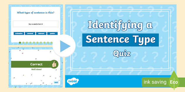 SPaG Quiz | Online PowerPoint | Identifying Sentence Types