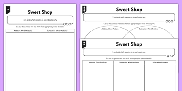 Year 5 Sweet Shop Choose the Correct Operation Activity Pack
