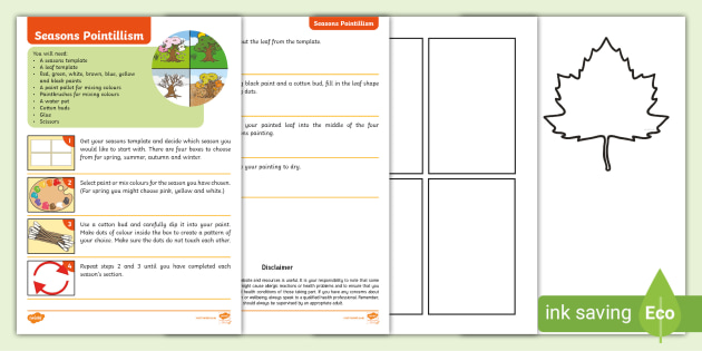 Seasons Pointillism Art Activity