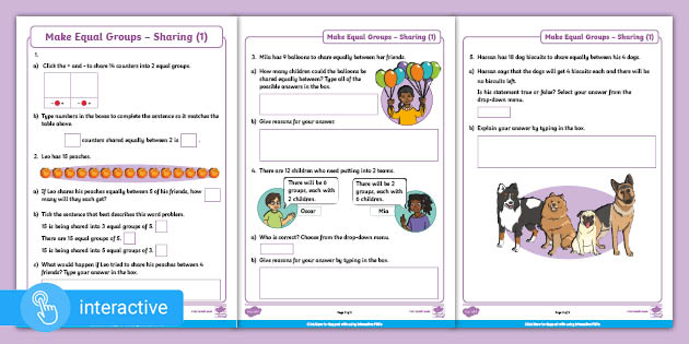 👉 Digital PDF Y2 White Rose Maths: Sharing (1) (Y1 Revision)