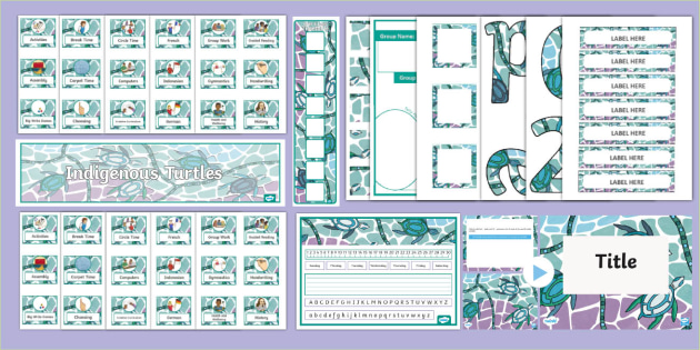 Indigenous Turtle Design Classroom Setup Resource Pack