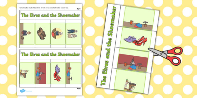 The Elves and the Shoemaker Story Writing Flap Book - story