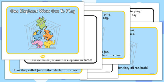 One Elephant Went Out to Play Sequencing (teacher made)
