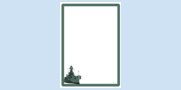 FREE! - Battleship Page Border | Page Borders | Twinkl