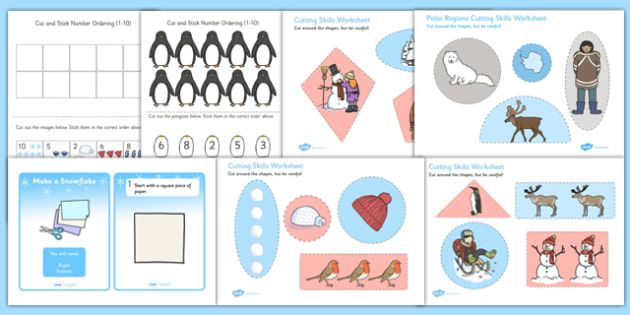 Winter Themed Scissor Skills Pack (teacher made)