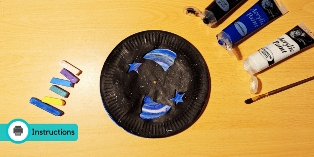 Paper Plate Stars Spiral Space Crafts (Teacher-Made)