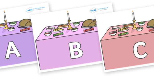 FREE! - A-Z Alphabet on Christmas Dinner (Tables)
