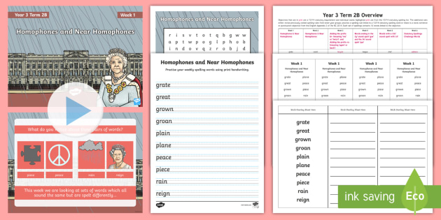 Year 3 Term 2B Week 1 Spelling Pack (teacher made)