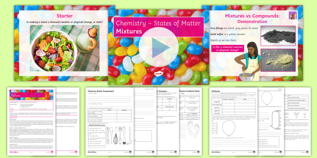 States of Matter Lesson 5: Mixtures lesson pack