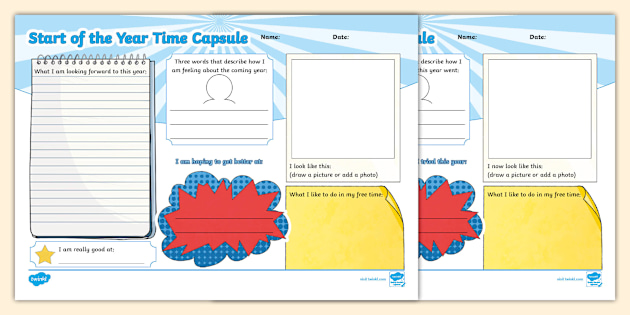 3rd Grade Time Capsule Worksheet