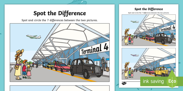 Up, Up and Away! Spot the Difference Worksheet / Worksheet