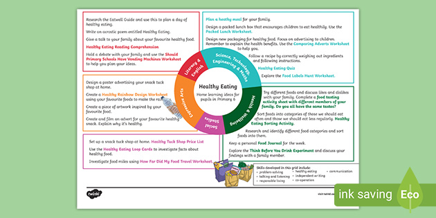 Healthy Eating P6 Mini Home Learning Topic (teacher made)