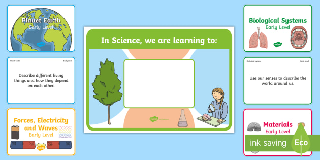 'We Are Learning To' Early Level Science Display Poster