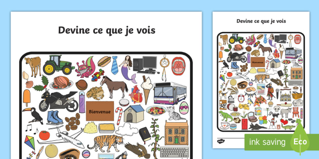Poster pour jeu : Devine ce que je vois (teacher made)