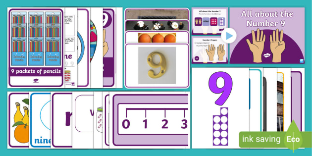 All About the Number 9 Resource Pack (teacher made)