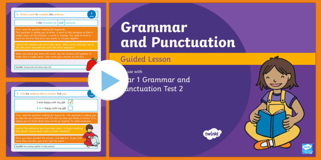 Year 1 Grammar and Punctuation Test 2 Guided PowerPoint