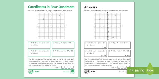 Midpoint Formula | Midpoint of a Line Activity Sheet